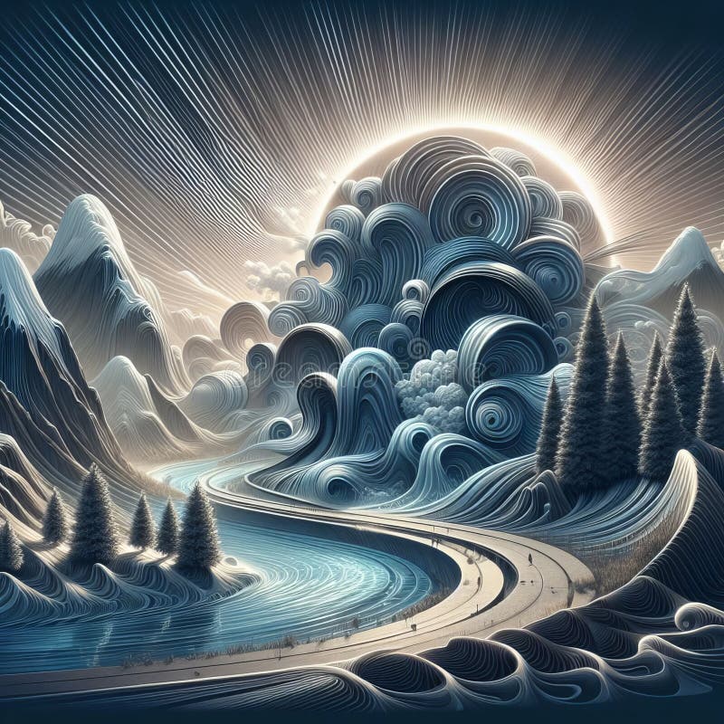 Refracted Waves Waves that Change Direction As they Pass Frm Stock ...