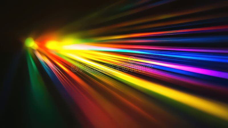 Refracting Light Spectrum of Vivid Colors Against a Dark Background ...
