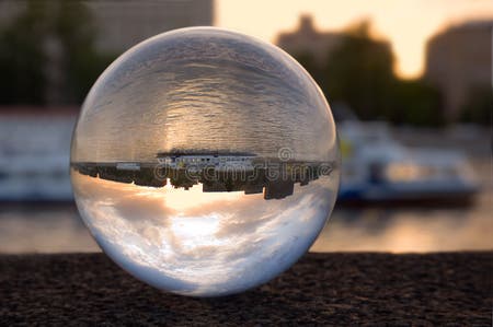Refraction in the Glass Ball Stock Image - Image of glass, abstraction ...