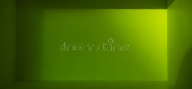Refraction of Light and Bright Green Shadows in an Empty Room Stock ...