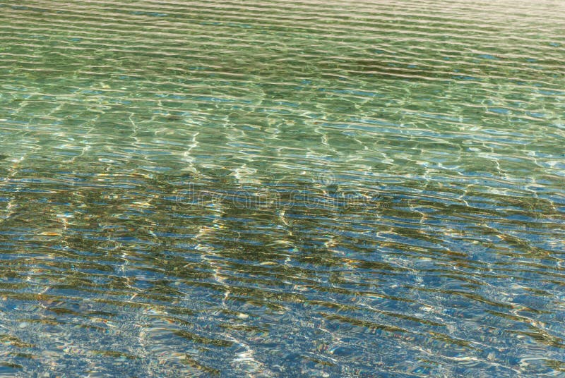 Refraction of Light in Clear Water with Small Waves. Background Stock ...