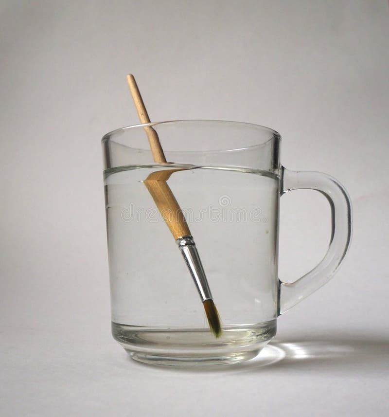 Refraction of the Light in Glass Stock Photo - Image of iron, education ...