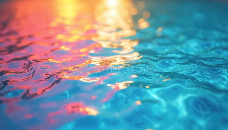 Refraction of Light in Pool Water Creates Vibrant Rainbow Colour ...
