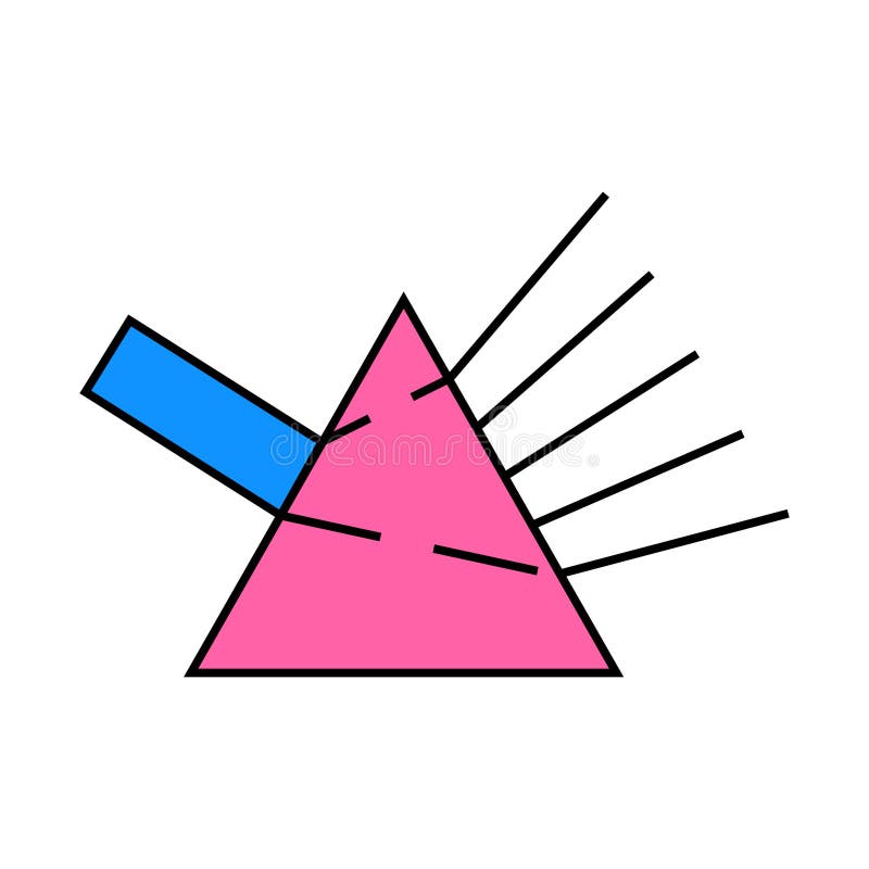 Refraction of Light Rays Prism Icon Color Illustration Stock Vector ...