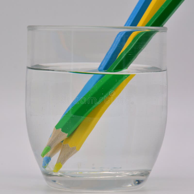 Refraction of light stock photo. Image of crayon, crayons - 145156046