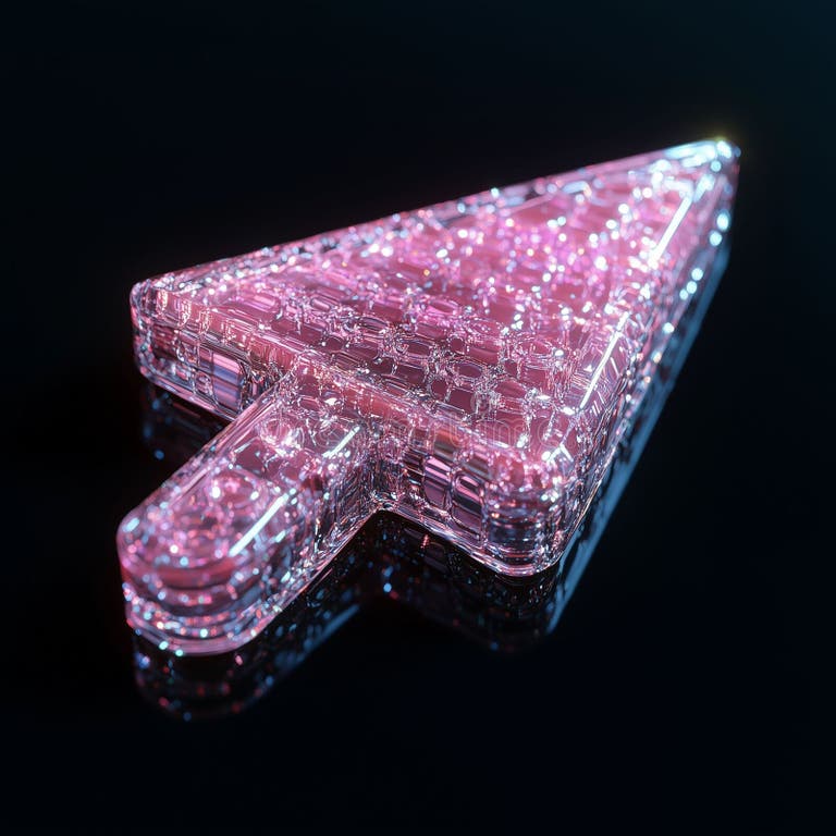 Floating Glass Cursor on Dark Background Stock Illustration ...