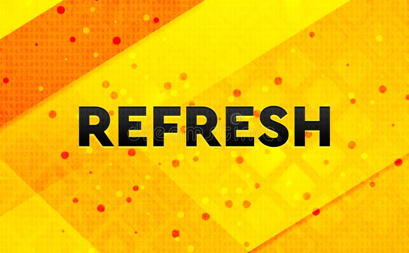 Refresh Abstract Digital Banner Yellow Background Stock Illustration ...