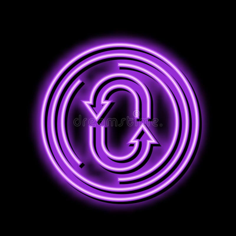Refresh Arrow Neon Glow Icon Illustration Stock Vector - Illustration ...