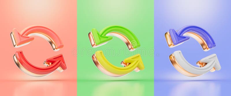 Refresh Arrow Sign Red Green and Purple Color Stock Illustration ...