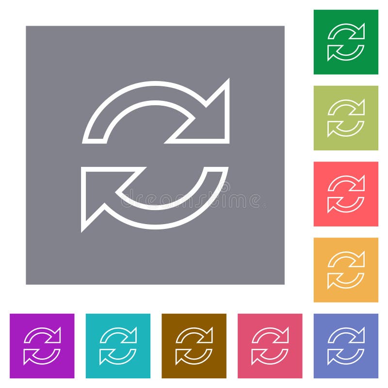 Refresh Arrows Outline Flat Icon on White Stock Vector - Illustration ...