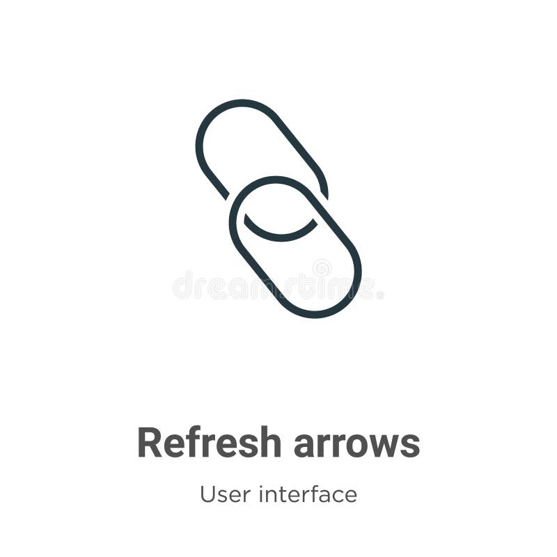 Refresh Arrows Outline Vector Icon. Thin Line Black Refresh Arrows Icon ...