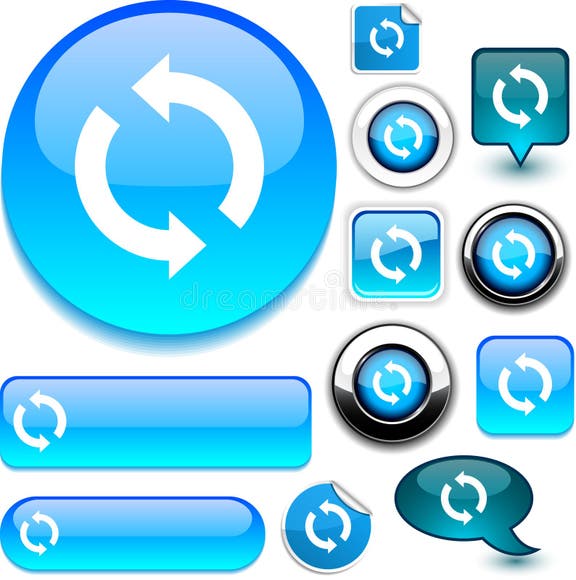 Refresh blue signs. stock vector. Illustration of buttons - 20267226