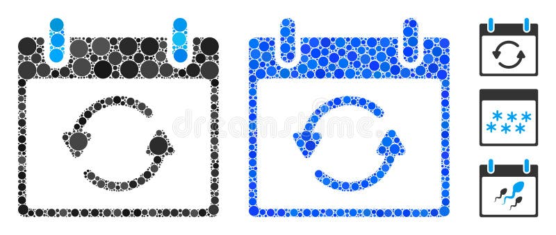 Refresh Calendar Day Mosaic Icon of Round Dots Stock Illustration ...