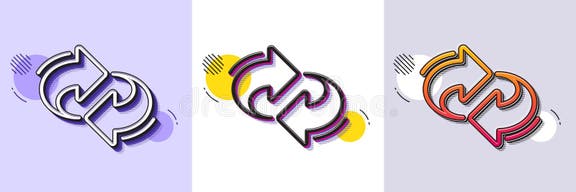 Refresh, Change Arrow Line Icon. Rotation Arrowhead. Halftone Dotted Pattern. Vector Stock ...