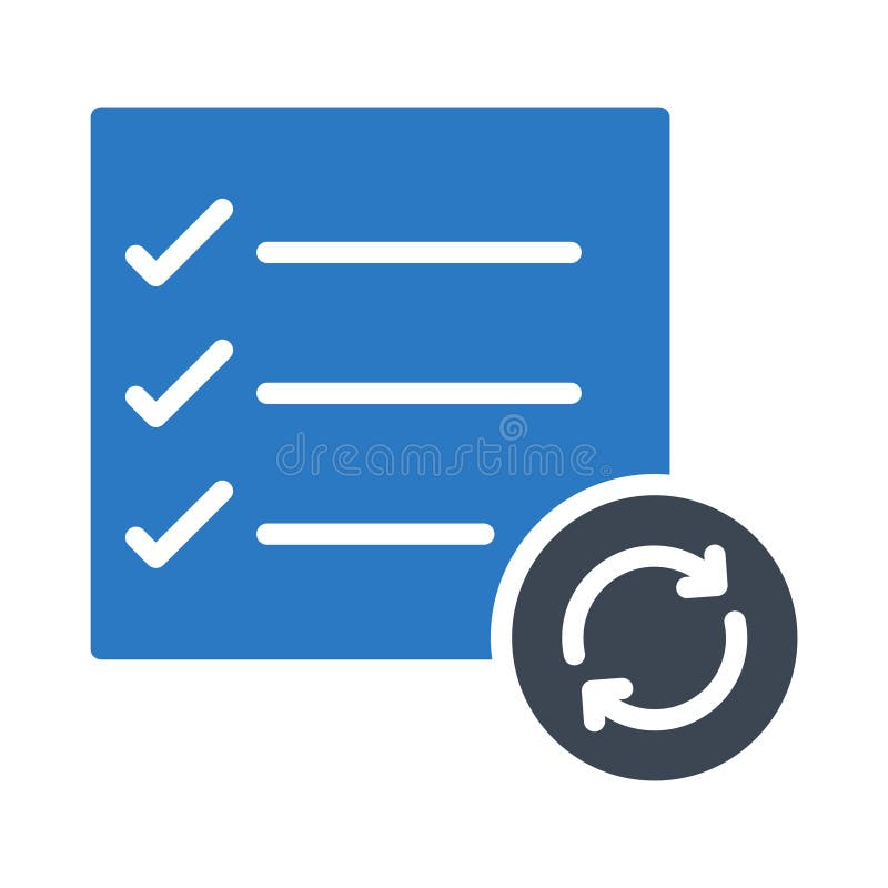 Refresh Checklist Glyph Color Vector Icon Stock Illustration ...