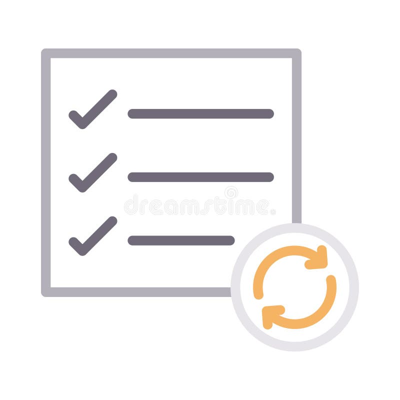Refresh Checklist Glyph Color Vector Icon Stock Illustration ...