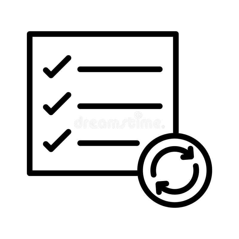 Refresh Checklist Glyph Color Vector Icon Stock Illustration ...