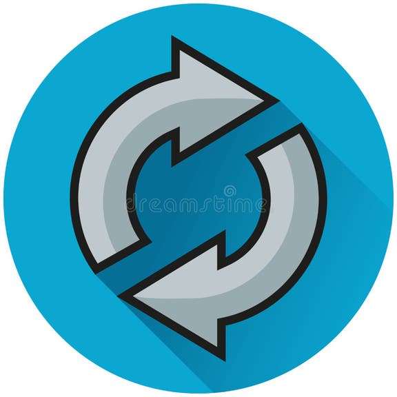 Refresh Circle Blue Icon Concept Stock Vector - Illustration of white ...