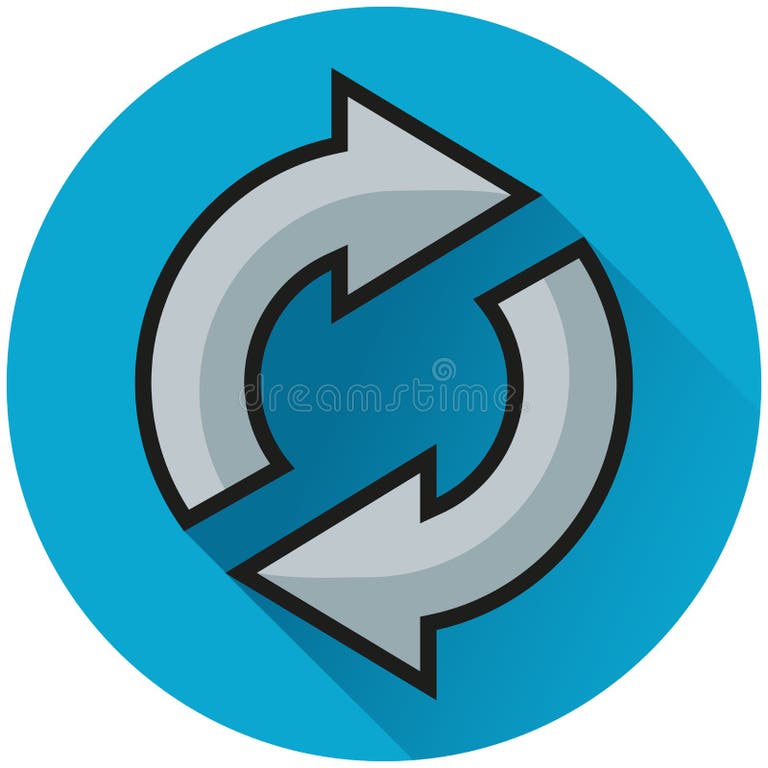 Refresh Circle Blue Icon Concept Stock Vector - Illustration of white ...