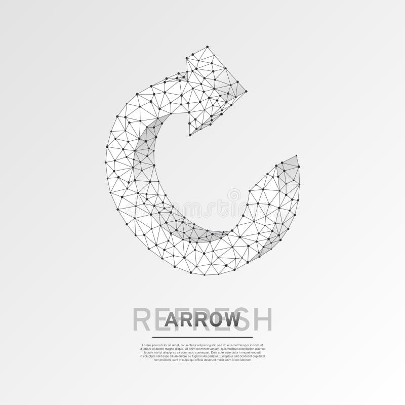 Refresh Circular Arrow Symbol. Wireframe Digital 3d Vector Origami ...