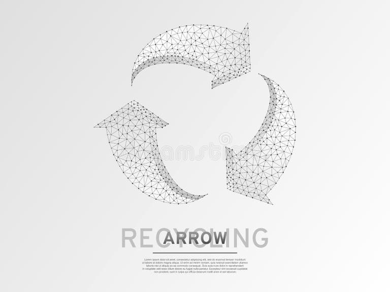 Refresh Circular Arrows Symbol. Wireframe Digital Vector Origami ...