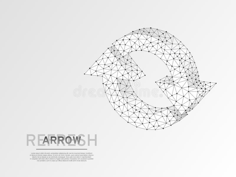 Refresh Circular Arrows Symbol. Wireframe Digital Vector Origami ...