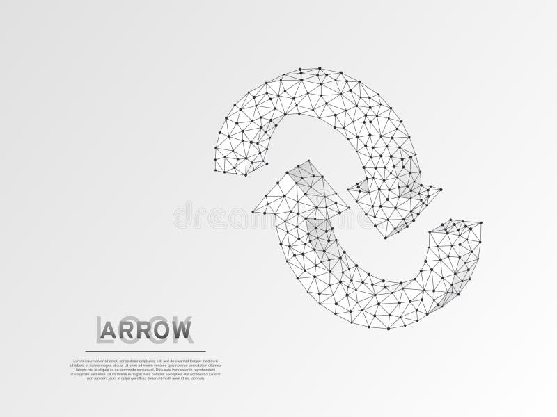 Refresh Circular Arrows Symbol. Wireframe Digital Vector Origami ...