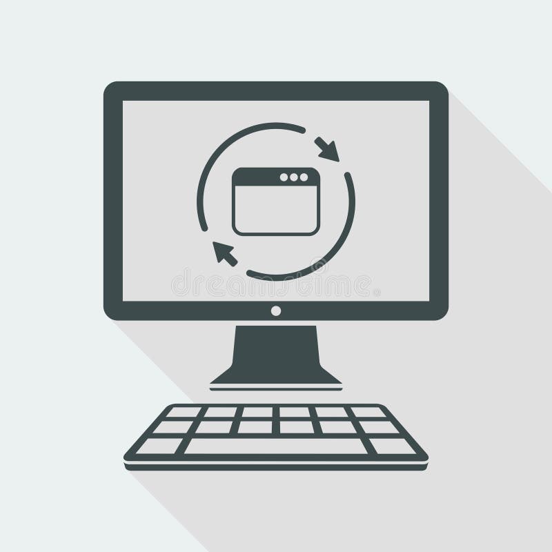 Refresh Computer - Vector Flat Minimal Icon Stock Vector - Illustration ...