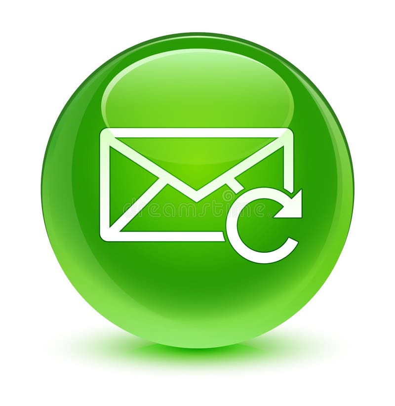 Refresh Email Icon Glassy Green Round Button Stock Illustration ...