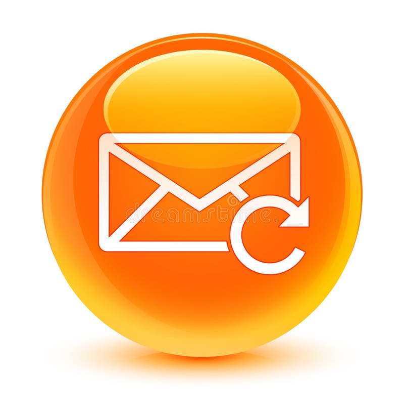 Refresh Email Icon Glassy Orange Round Button Stock Illustration ...