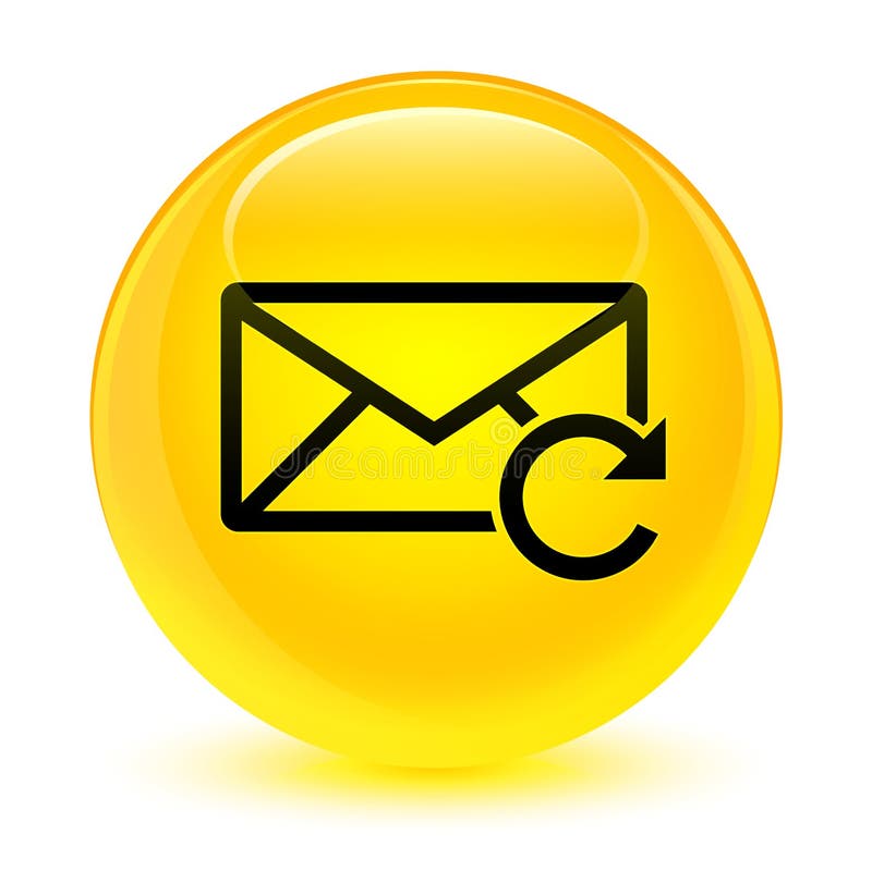 Refresh Email Icon Glassy Yellow Round Button Stock Illustration ...
