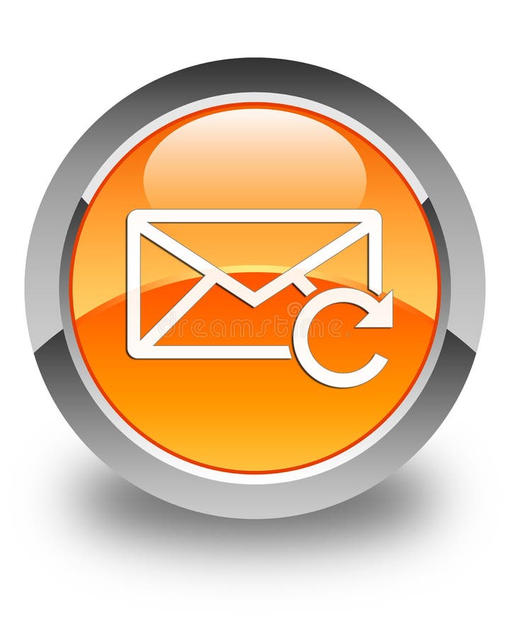 Refresh Email Icon Glossy Orange Round Button Stock Illustration ...