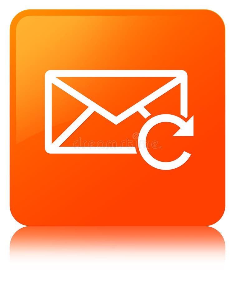 Refresh Email Icon Orange Square Button Stock Illustration ...