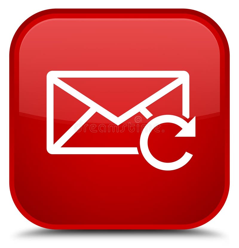 Refresh Email Icon Special Red Square Button Stock Illustration ...