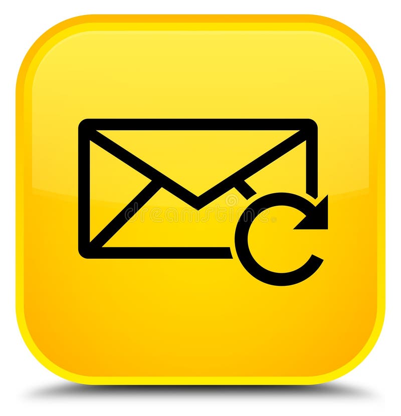 Refresh Email Icon Special Yellow Square Button Stock Illustration ...