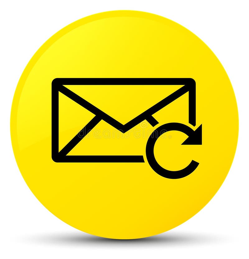 Refresh Email Icon Yellow Round Button Stock Illustration ...