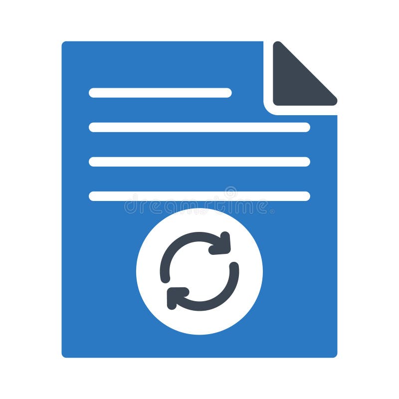 Refresh File Thin Color Line Vector Icon Stock Illustration ...