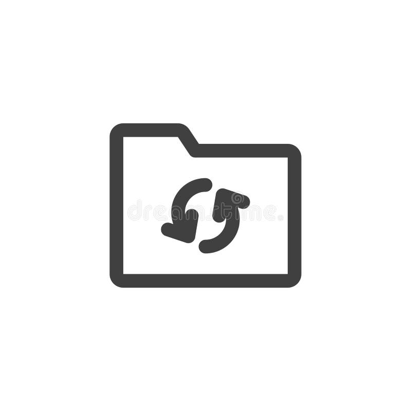 Refresh Folder Icon on White Stock Vector - Illustration of restart ...