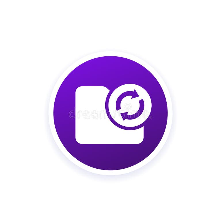 Refresh Folder, Round Vector Icon Stock Vector - Illustration of ...