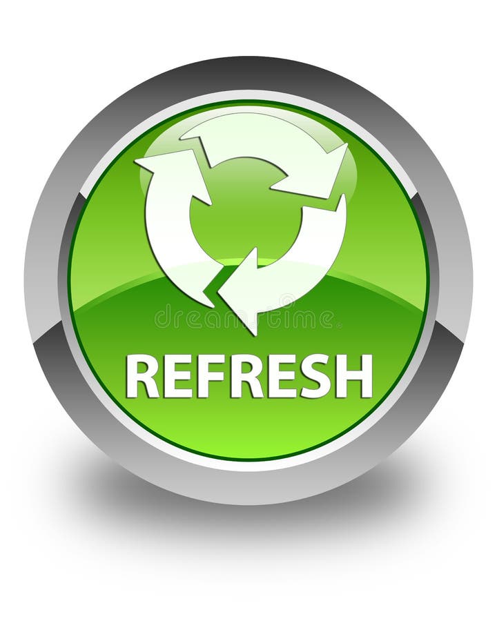 Refresh Glossy Green Round Button Stock Illustration - Illustration of ...