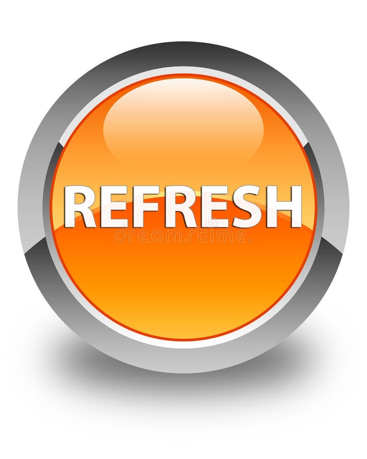 Refresh Glossy Orange Round Button Stock Illustration - Illustration of ...
