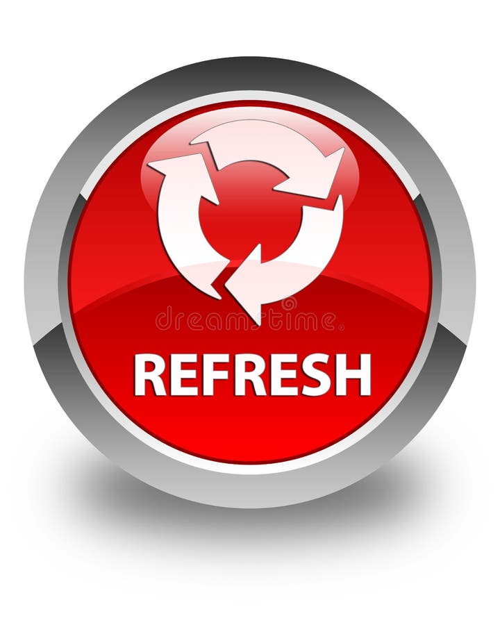 Refresh Glossy Red Round Button Stock Illustration - Illustration of ...