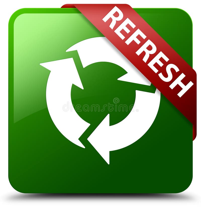 Refresh Green Square Button Stock Illustration - Illustration of shiny ...