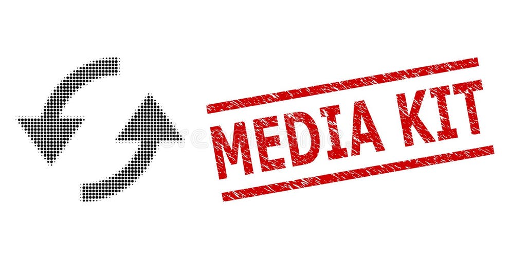 Distress Media Kit Stamp and Halftone Dotted Refresh Stock Vector ...