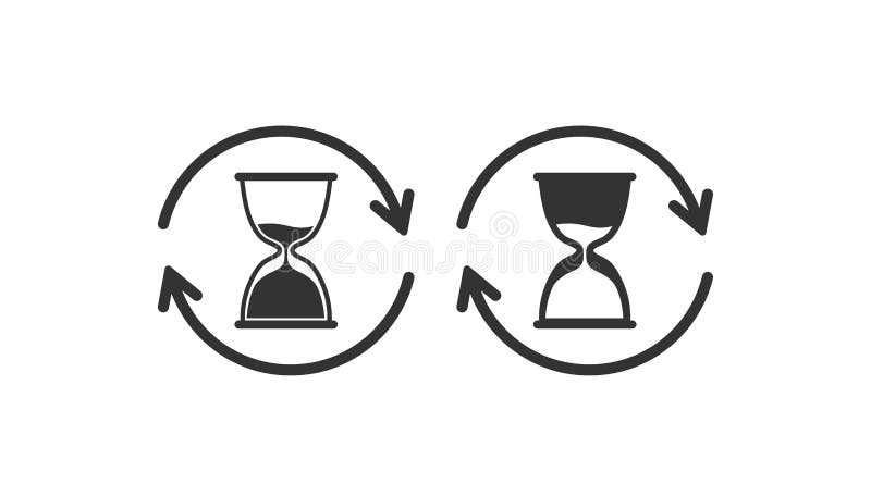 Refresh Hourglass Icon. Repeat of History Illustration Symbol Stock ...