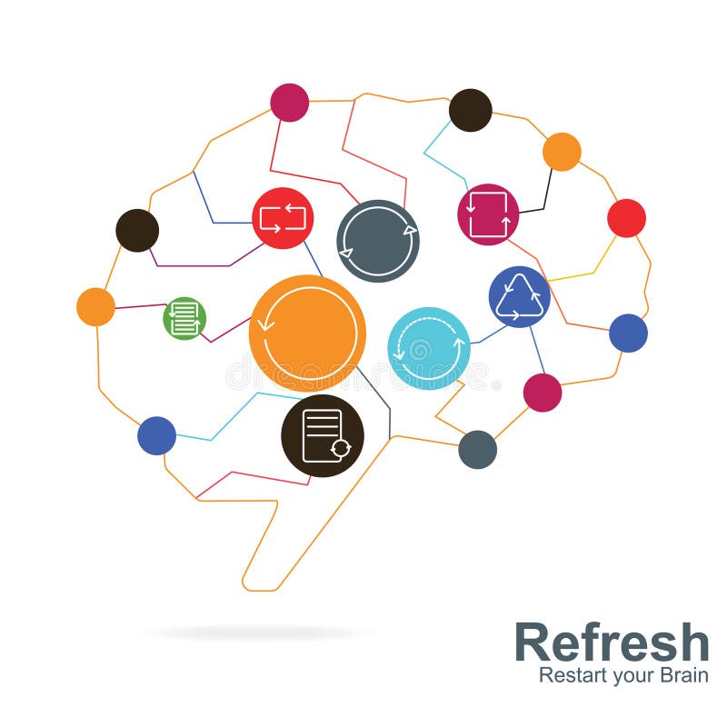 Refresh Human Brain Concept To Restart Stock Vector - Illustration of ...