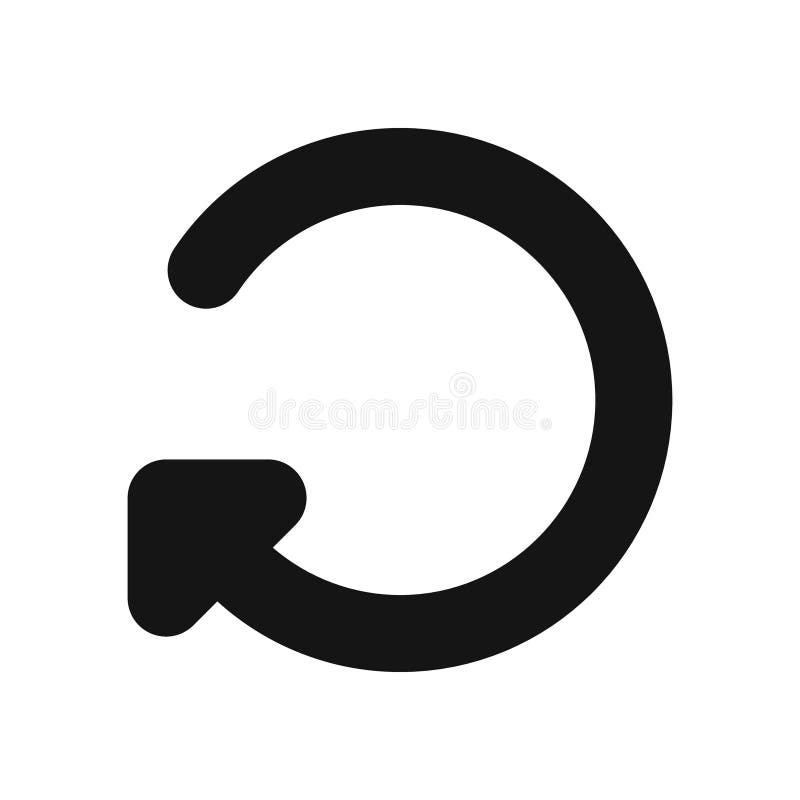 Refresh Icon Black and White Vector Sign Stock Vector - Illustration of ...