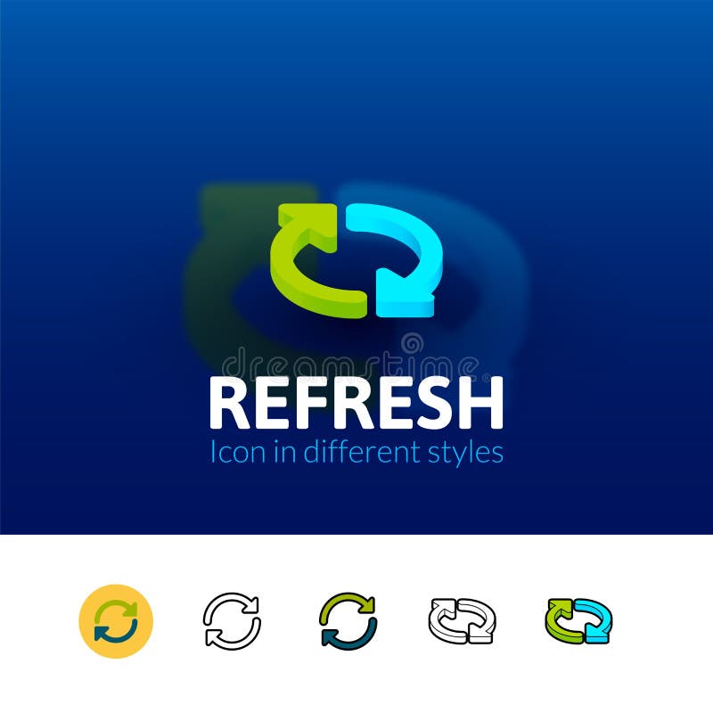 Refresh Icon in Different Style Stock Vector - Illustration of circle ...