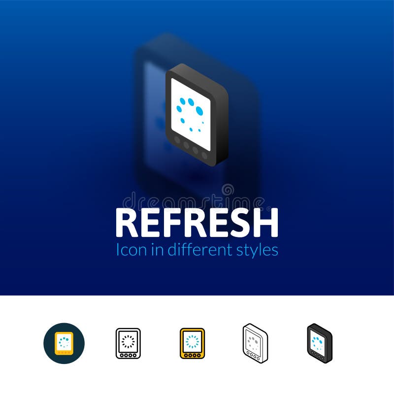 Refresh Icon in Different Style Stock Vector - Illustration of reading ...