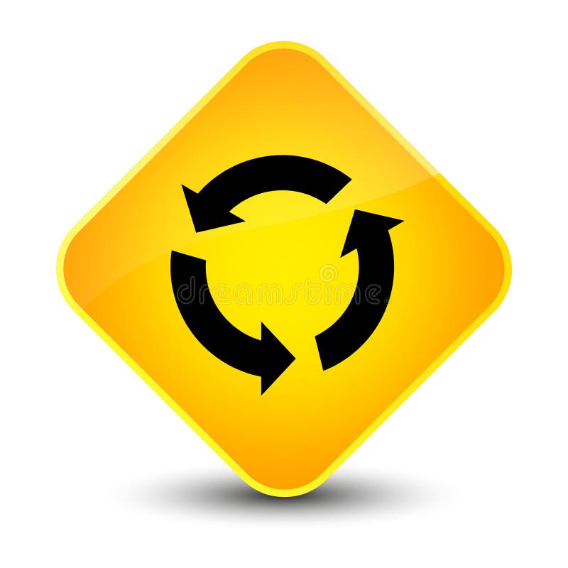 Refresh Icon Elegant Yellow Diamond Button Stock Illustration ...